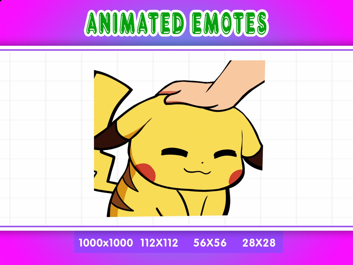 Animated Pikachu Emotes for Twitch or Discord Streamers, Animated ...