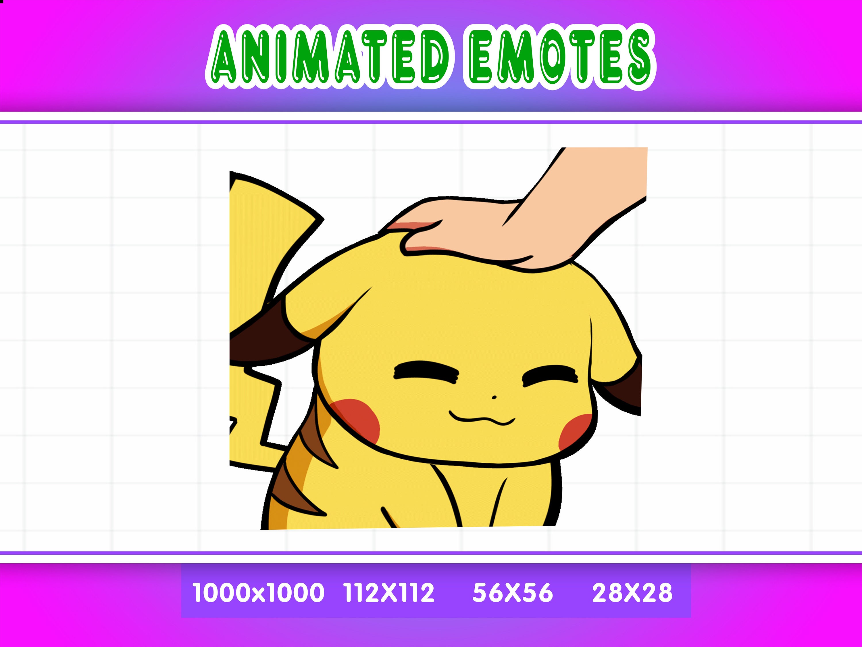 Animated Pikachu Emotes for Twitch or Discord Streamers, Animated ...