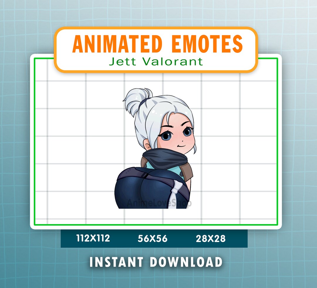 ANIMATED Jett Valorant Emote for Twitch or Discord Streamers, Valorant ...