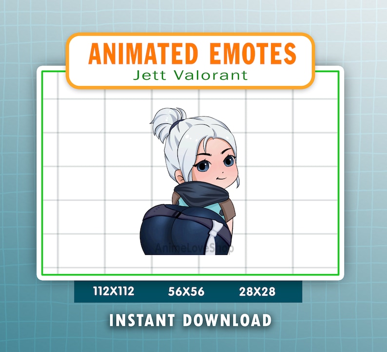 ANIMATED Jett Valorant Emote for Twitch or Discord Streamers, Valorant ...