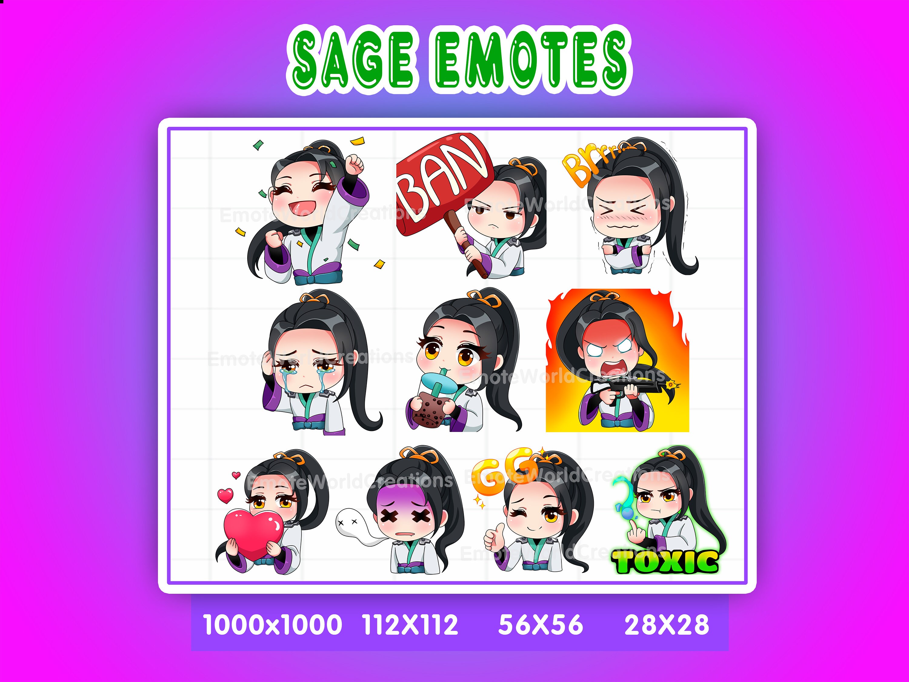 10 Sage Emotes for Twitch or Discord Streamers, 10 Valorant Girl Emotes ...