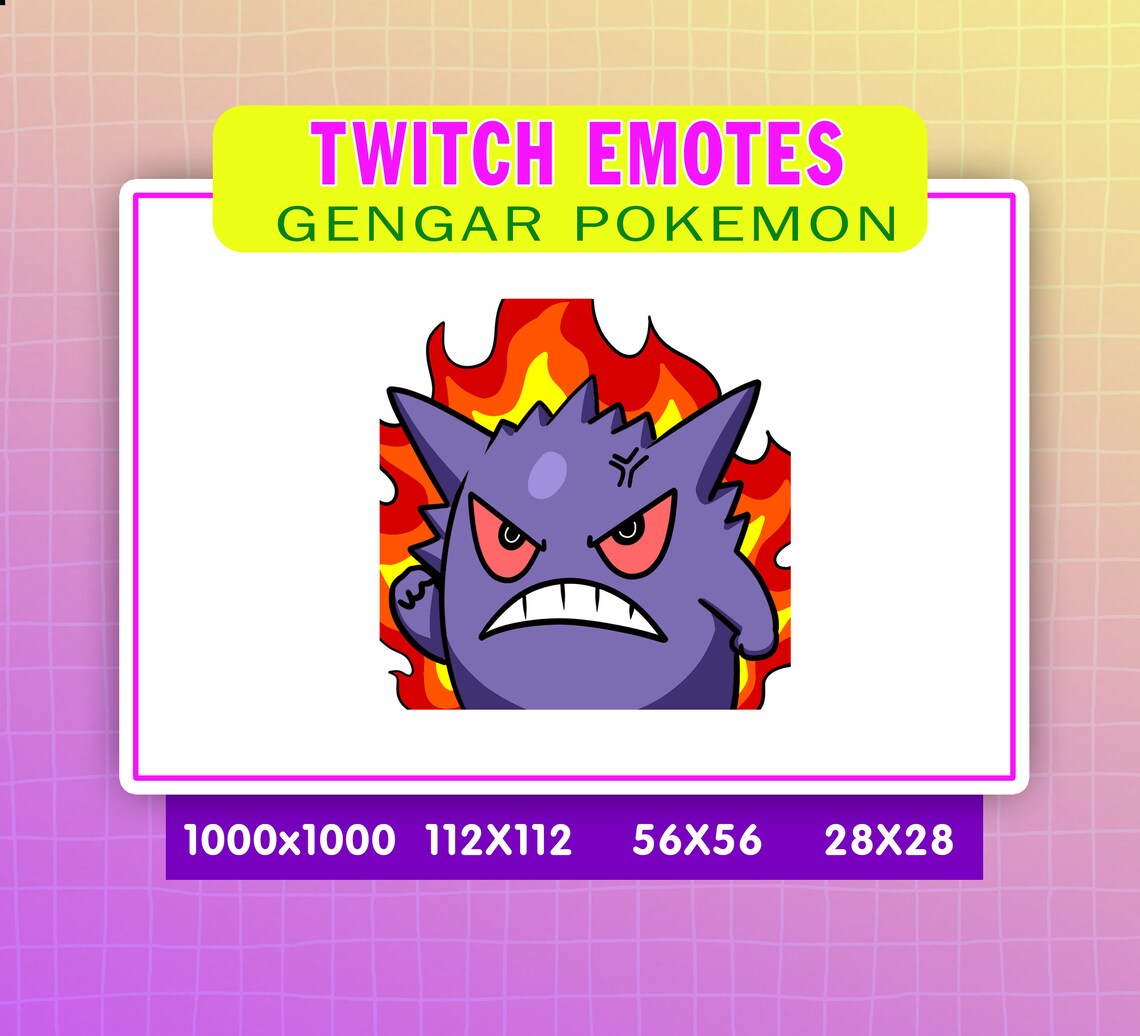 Animated Gengar Emotes for Twitch or Discord Streamers, Animated Gengar ...