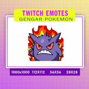 Animated Gengar Emotes for Twitch or Discord Streamers, Animated Gengar ...
