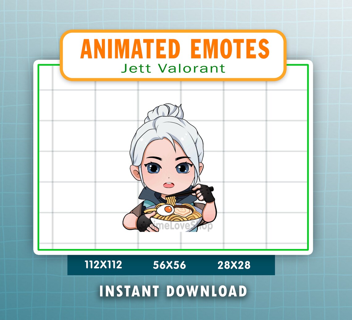 ANIMATED Jett Valorant Emote for Twitch or Discord Streamers, Valorant ...