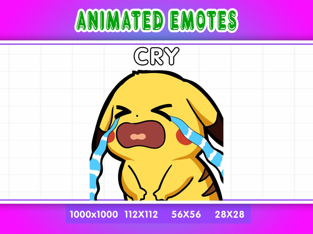 Animated Pikachu Emotes for Twitch or Discord Streamers, Animated Cry ...