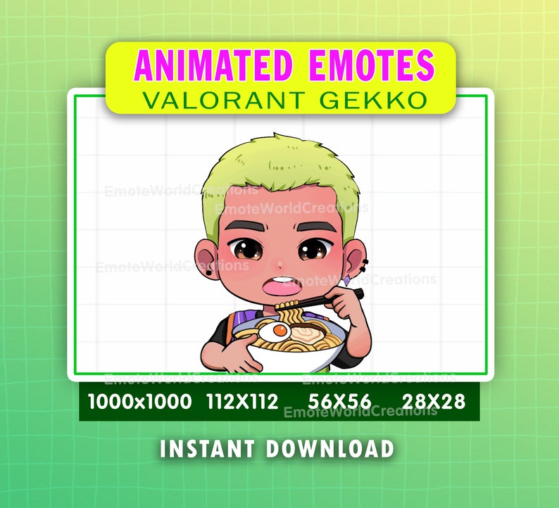 ANIMATED Gekko Valorant Emote for Twitch or Discord Streamers, Valorant ...