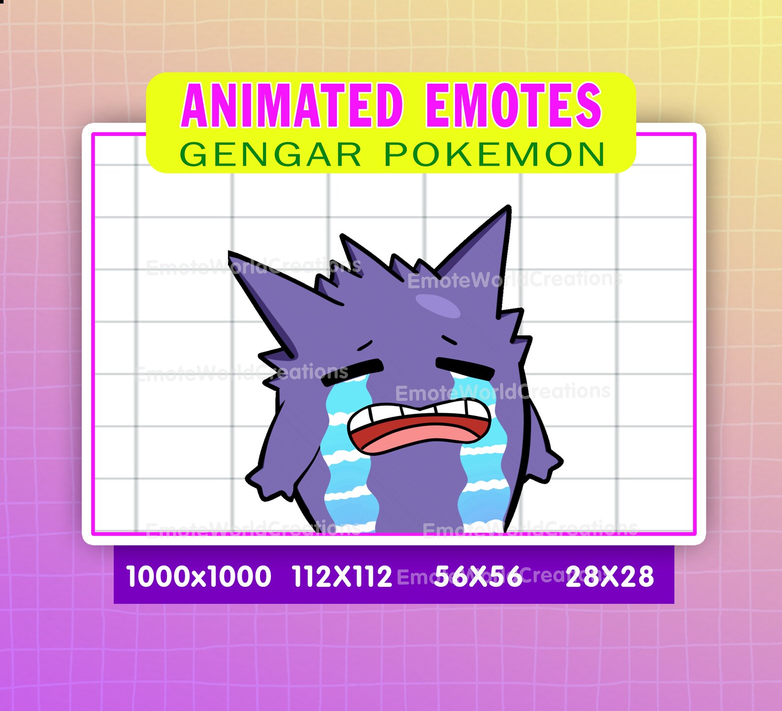Animated Gengar Emotes for Twitch or Discord Streamers, Animated Cry ...