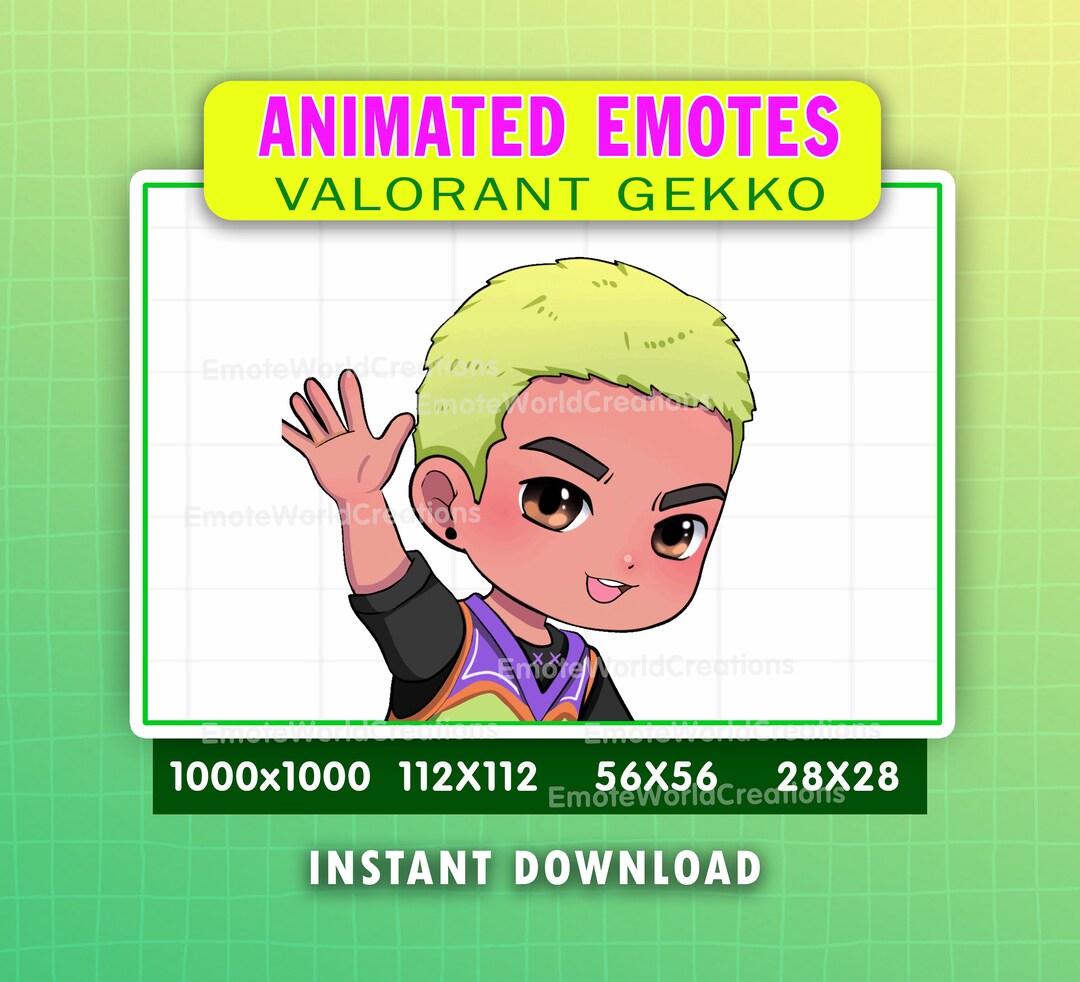 ANIMATED Gekko Valorant Emote for Twitch or Discord Streamers, Valorant ...