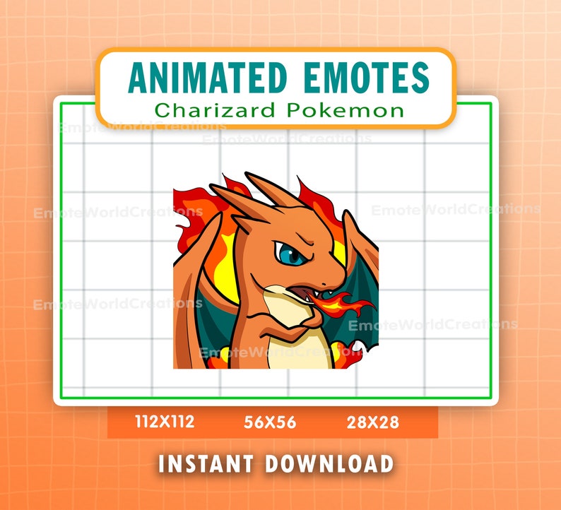 Animated Charizard Pokemon Emote for Twitch or Discord Streamers ...