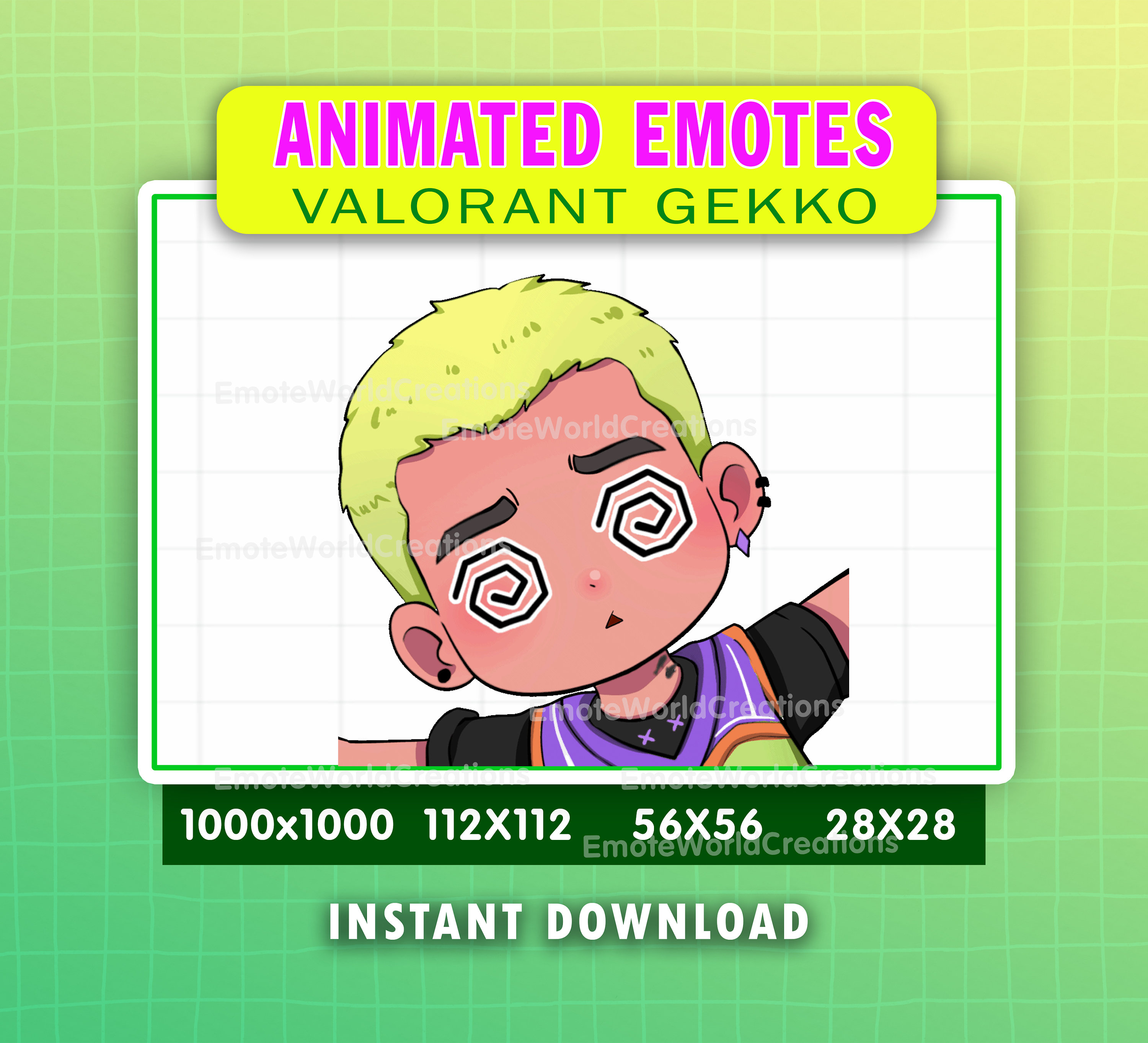 ANIMATED Gekko Valorant Emote for Twitch or Discord Streamers, Valorant ...