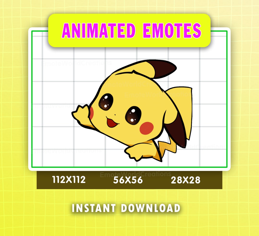 Animated Pikachu Emote for Twitch or Discord Streamers, Bongo Animated ...