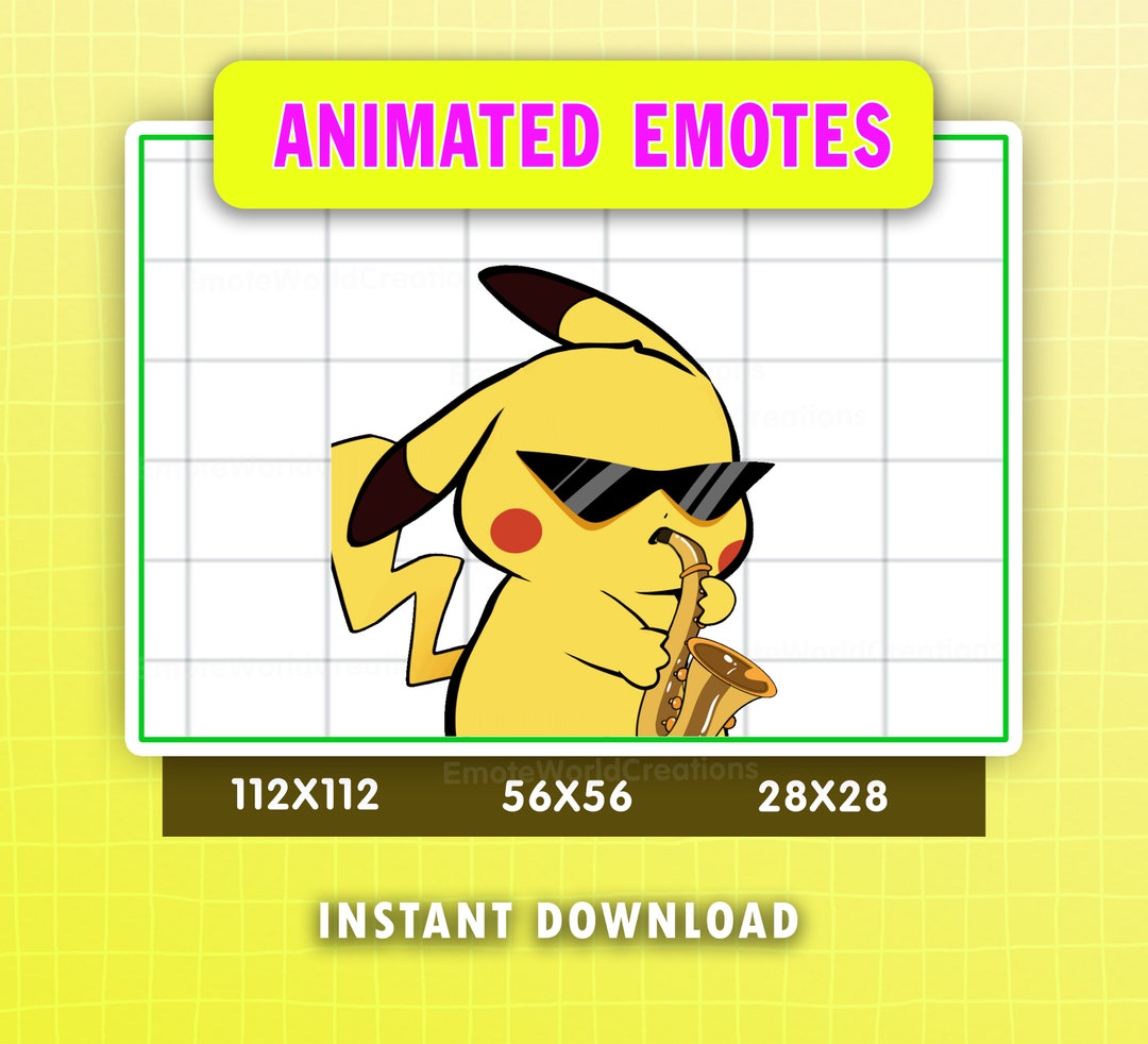 Animated Pikachu Sax Emote for Twitch or Discord Streamers, Saxophone ...