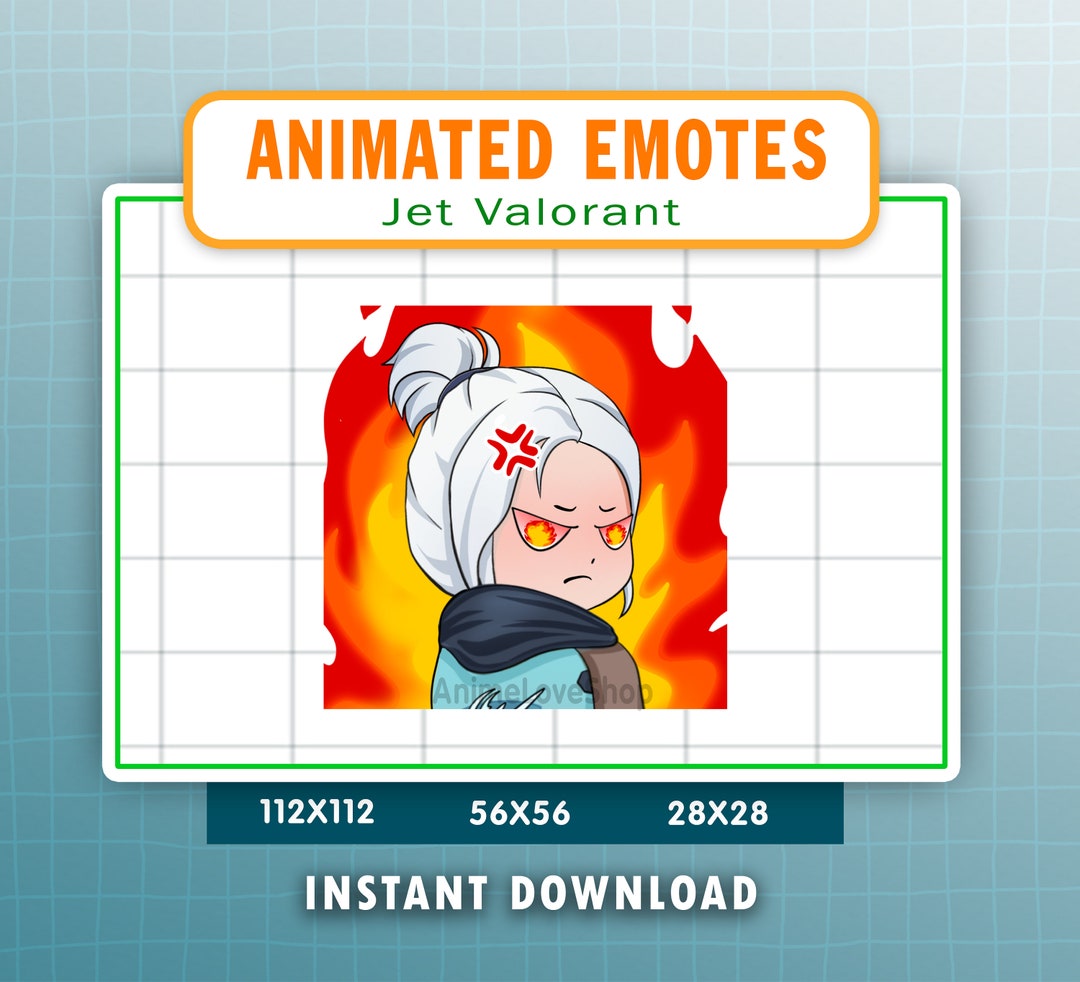 ANIMATED Jett Valorant Emote for Twitch or Discord Streamers, Valorant ...