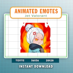 ANIMATED Jett Valorant Emote for Twitch or Discord Streamers, Valorant ...