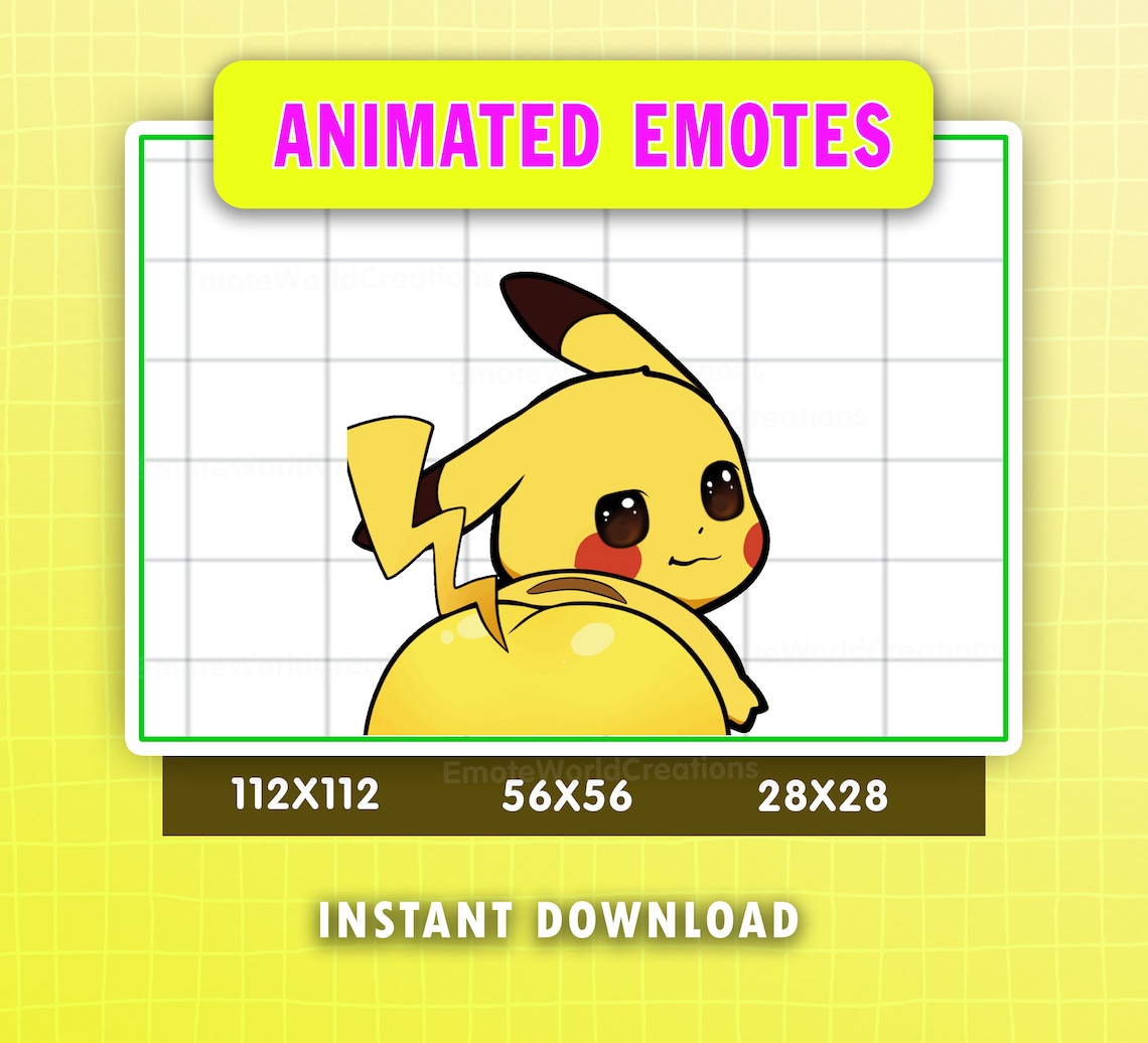 Animated Pikachu Twerk Emote for Twitch or Discord Streamers, Twerking ...