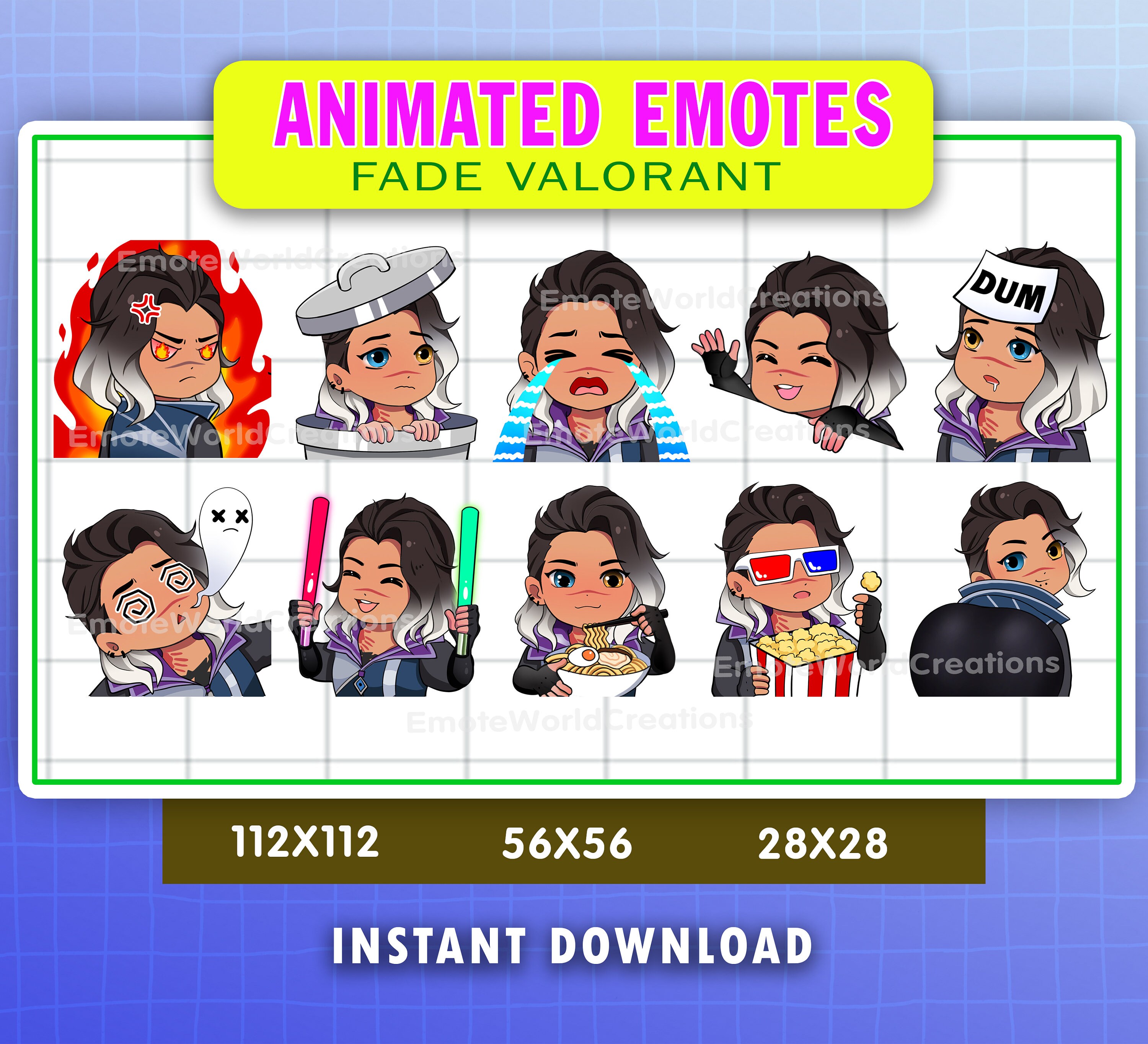 Fade Valorant Emotes for Twitch or Discord Streamers, 10 Valorant Fade ...