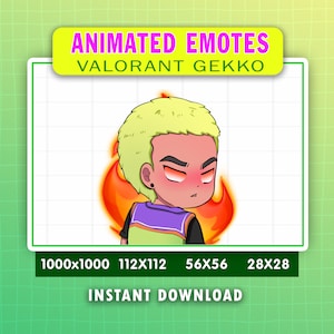 ANIMATED Gekko Valorant Emote for Twitch or Discord Streamers, Valorant ...