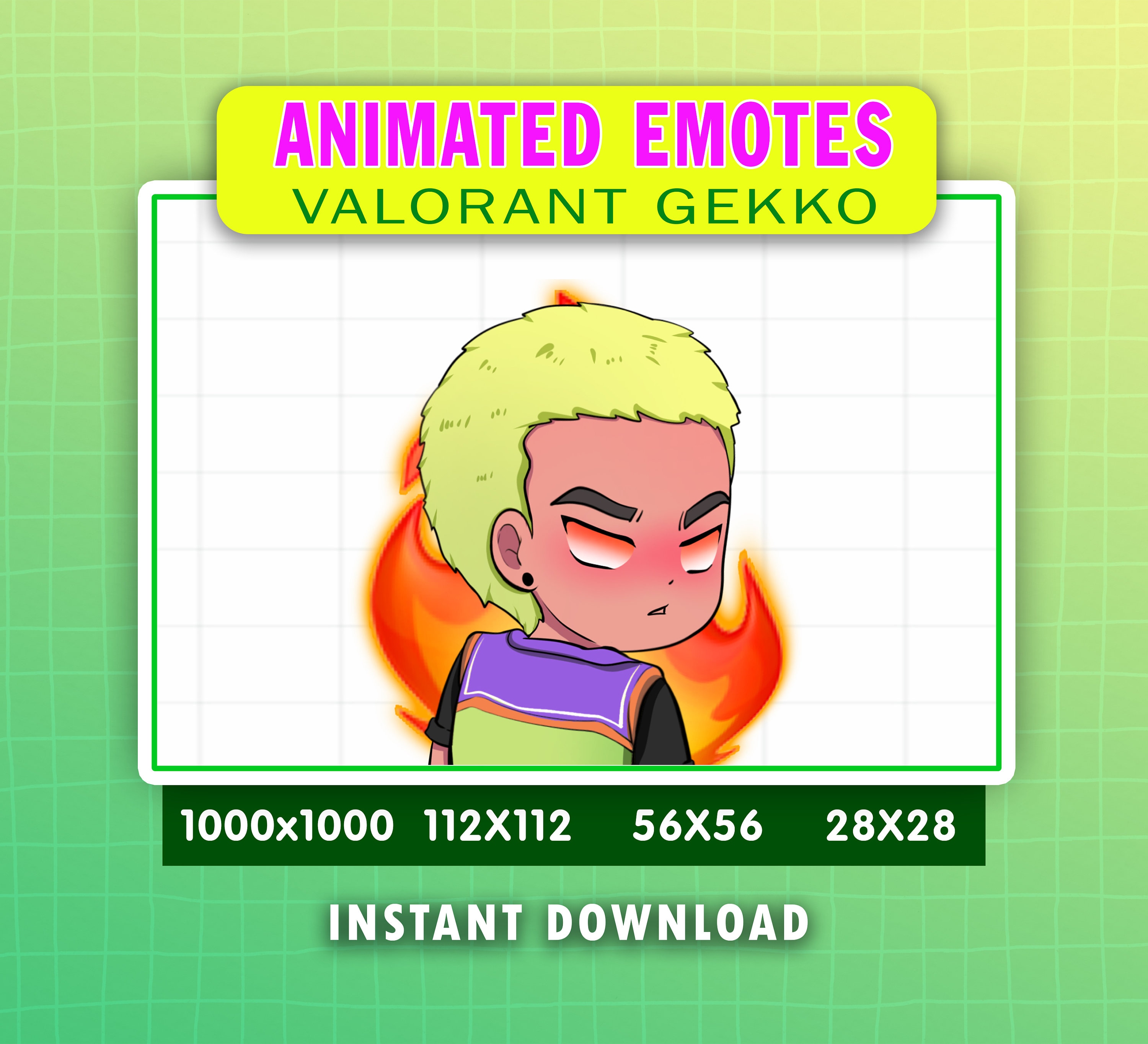 ANIMATED Gekko Valorant Emote for Twitch or Discord Streamers, Valorant ...