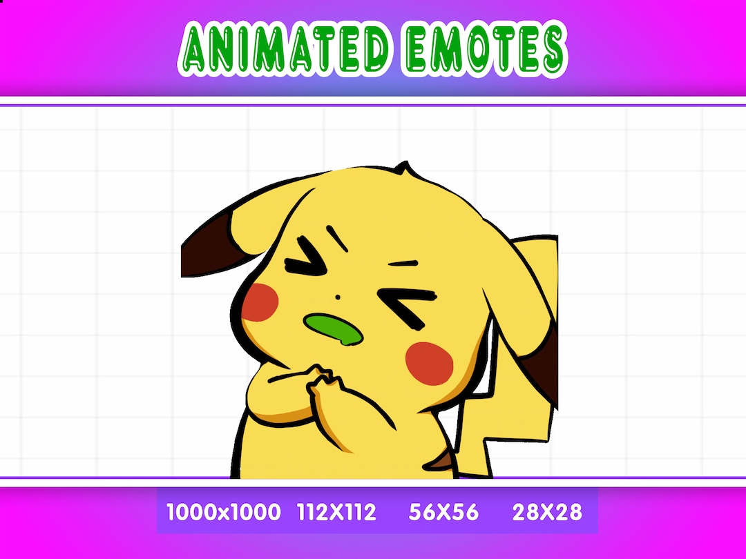 Animated Pikachu Emotes for Twitch or Discord Streamers, Animated ...