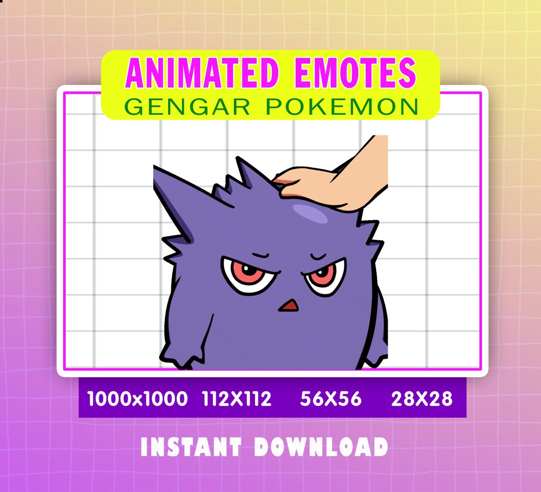Animated Gengar Emotes for Twitch or Discord Streamers, Animated Head ...