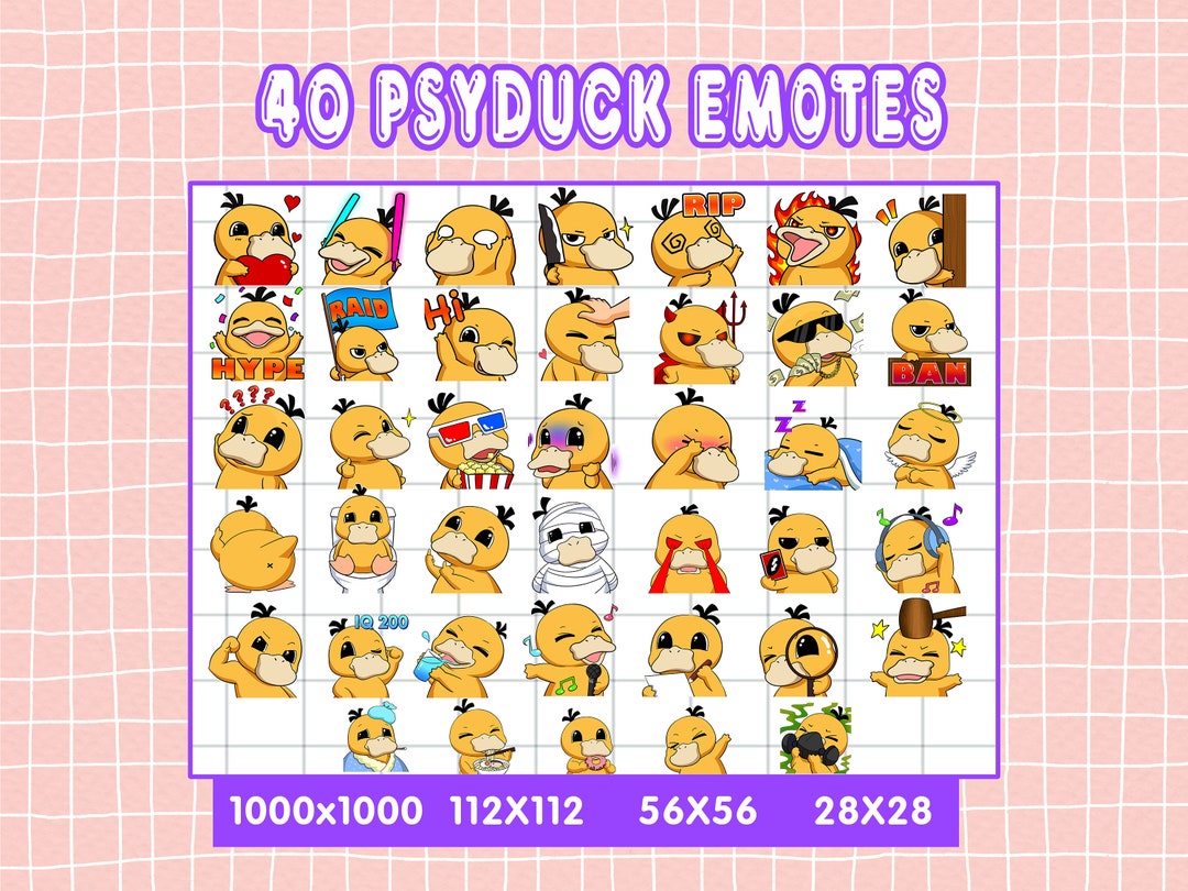 40 Psyduck Emotes for Twitch or Discord Streamers, Psyduck Emoji Mega ...