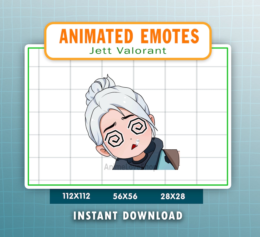 ANIMATED Jett Valorant Emote for Twitch or Discord Streamers, Valorant ...