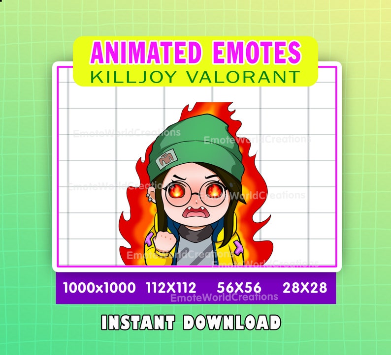 Killjoy Valorant Animated Emote for Twitch or Discord Streamers ...