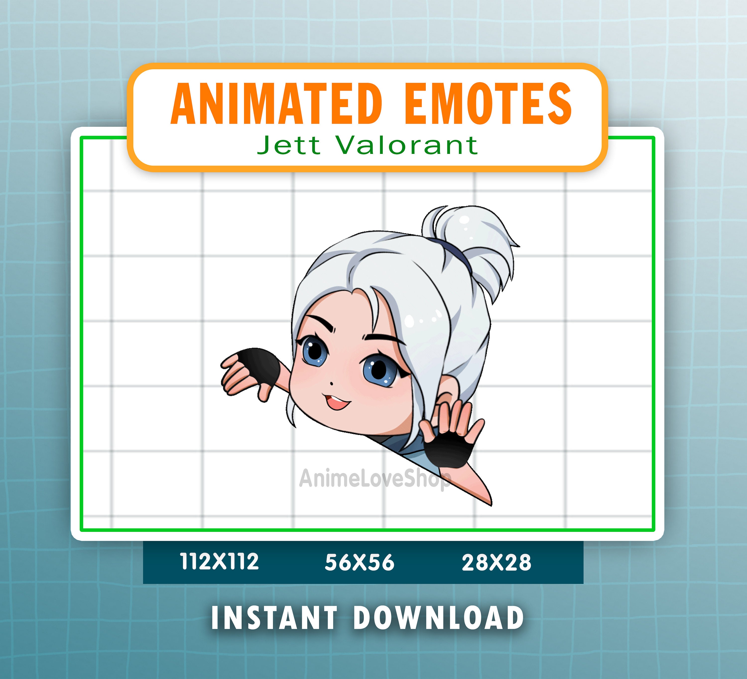 ANIMATED Jett Valorant Emote for Twitch or Discord Streamers, Valorant ...