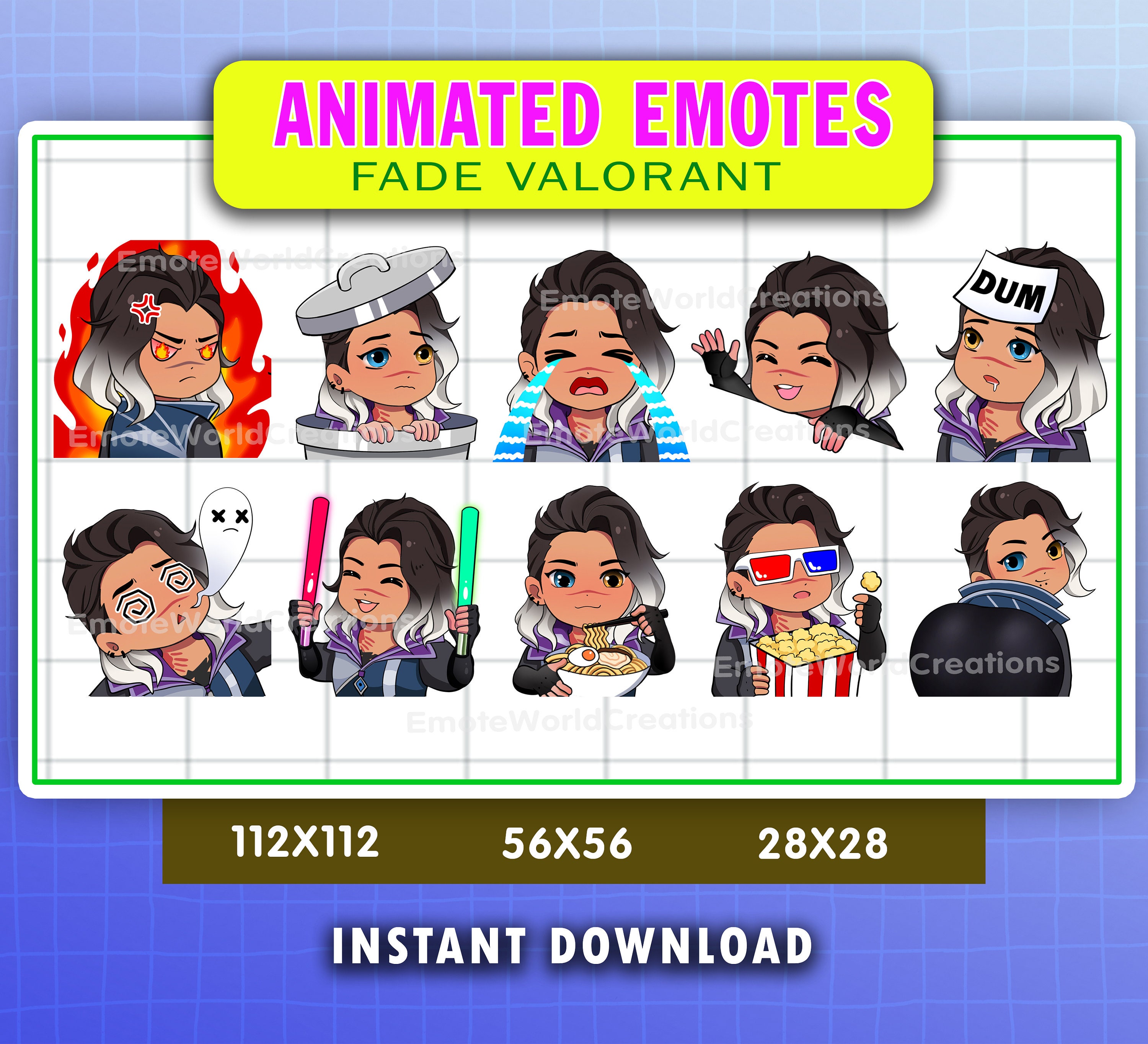 ANIMATED Fade Valorant Emotes for Twitch or Discord Streamers, 10 ...