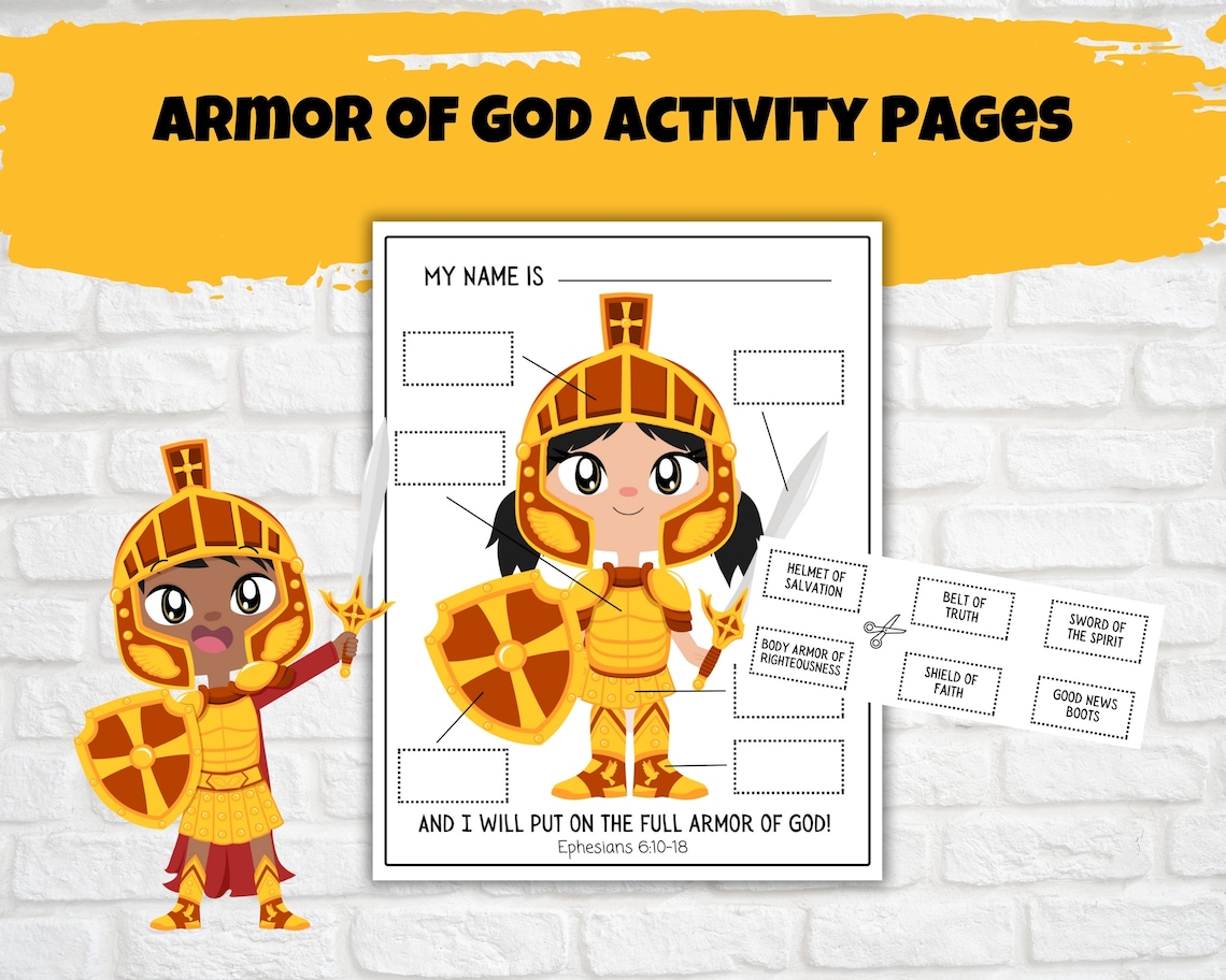 Kids Armor of God Activity Pages, Sunday School Activity, Kids Church ...