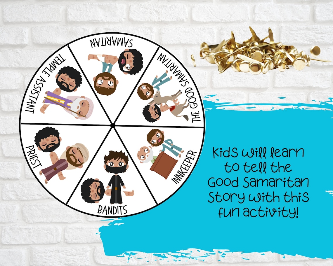 Kids Printable Good Samaritan Spinner Color Wheel, Sunday School ...