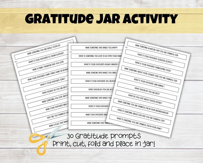 Thanksgiving/fall Gratitude Jar Kids Activity, 30 Faith-filled ...