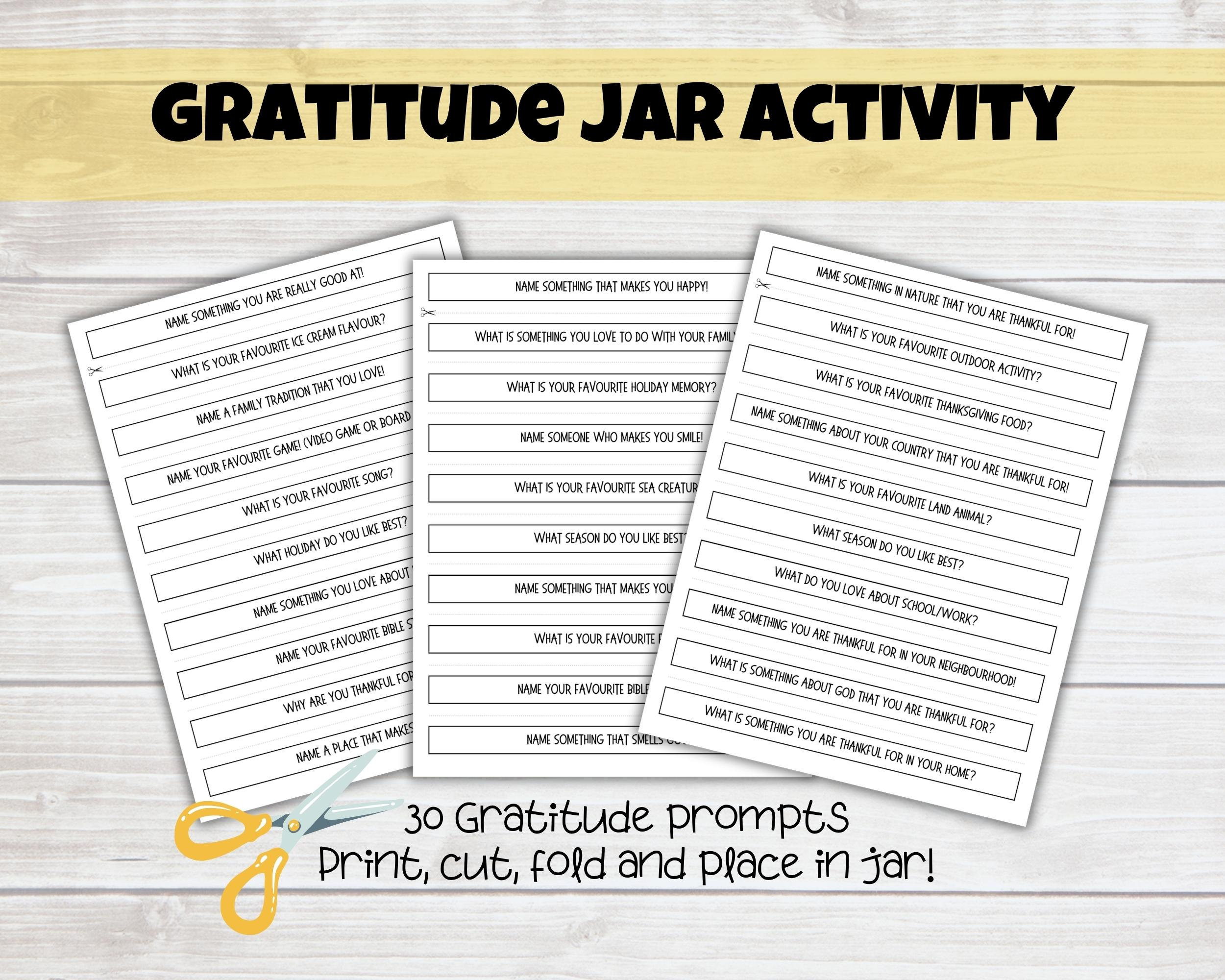Thanksgiving/fall Gratitude Jar Kids Activity, 30 Faith-filled ...