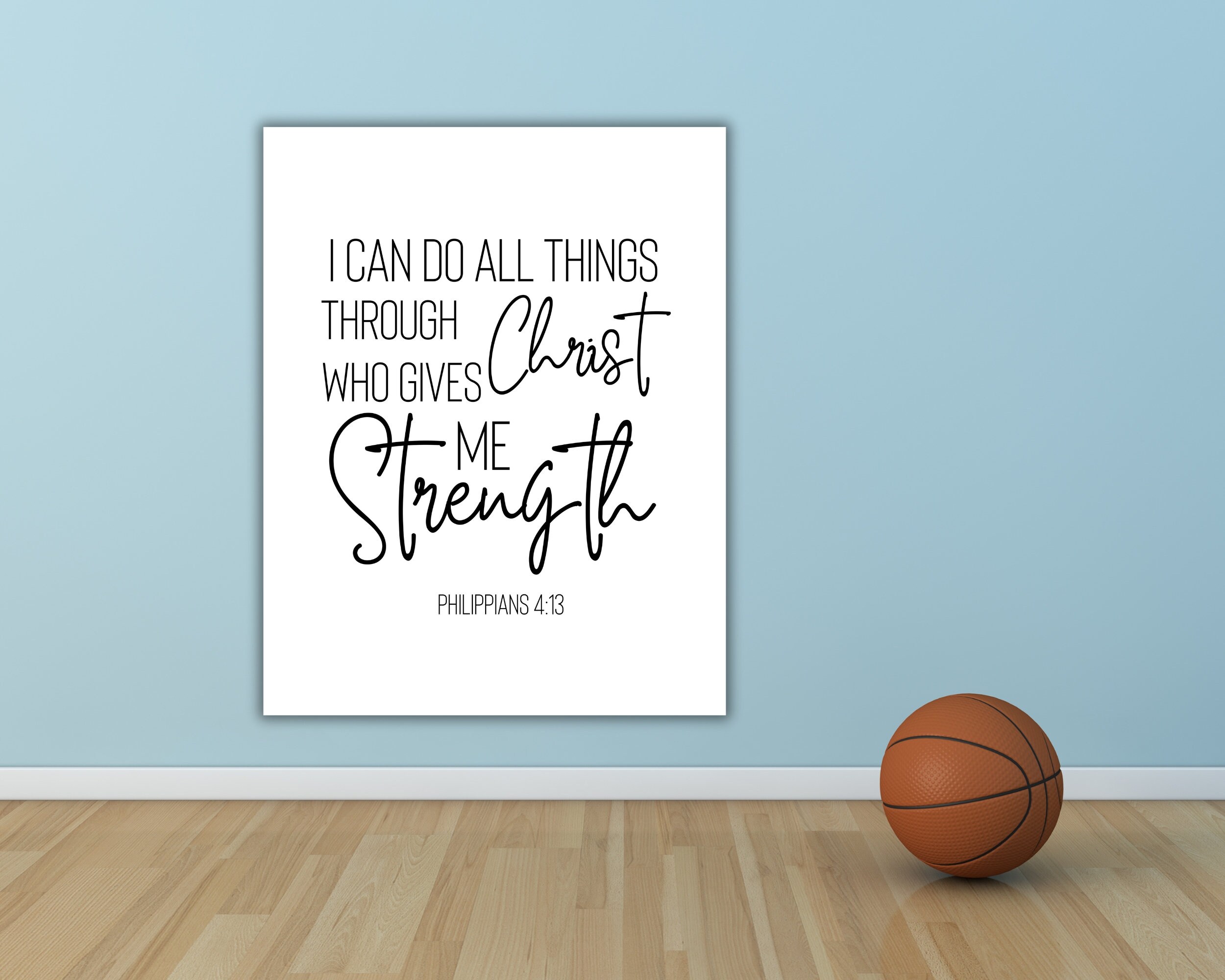 I Can Do All Things Printable Bible Wall Art, Philippians 4:13 ...