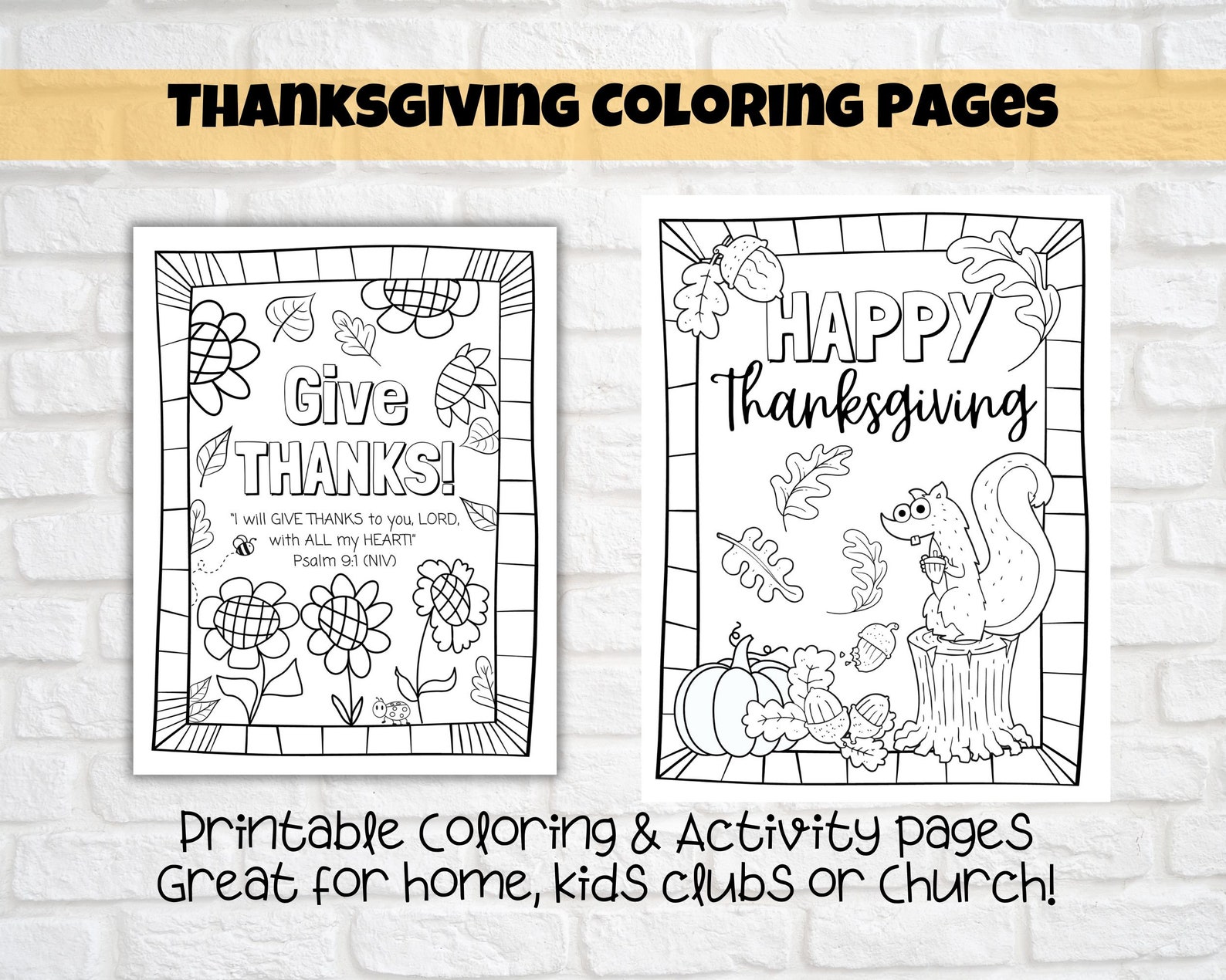 Thanksgiving/fall Bible Verse Set of 10 Coloring Pages, Printable ...
