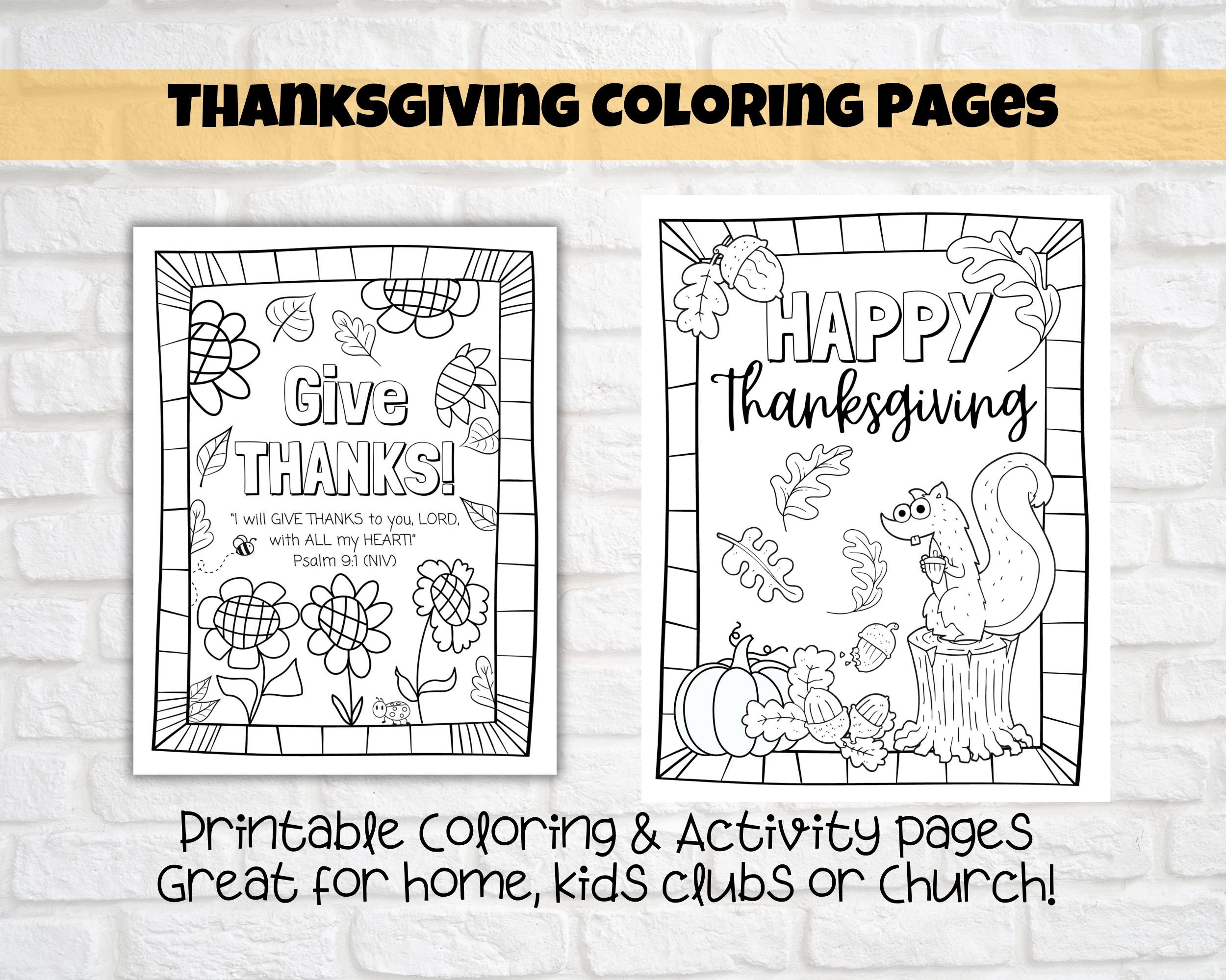 Thanksgiving/fall Bible Verse Set of 10 Coloring Pages, Printable ...