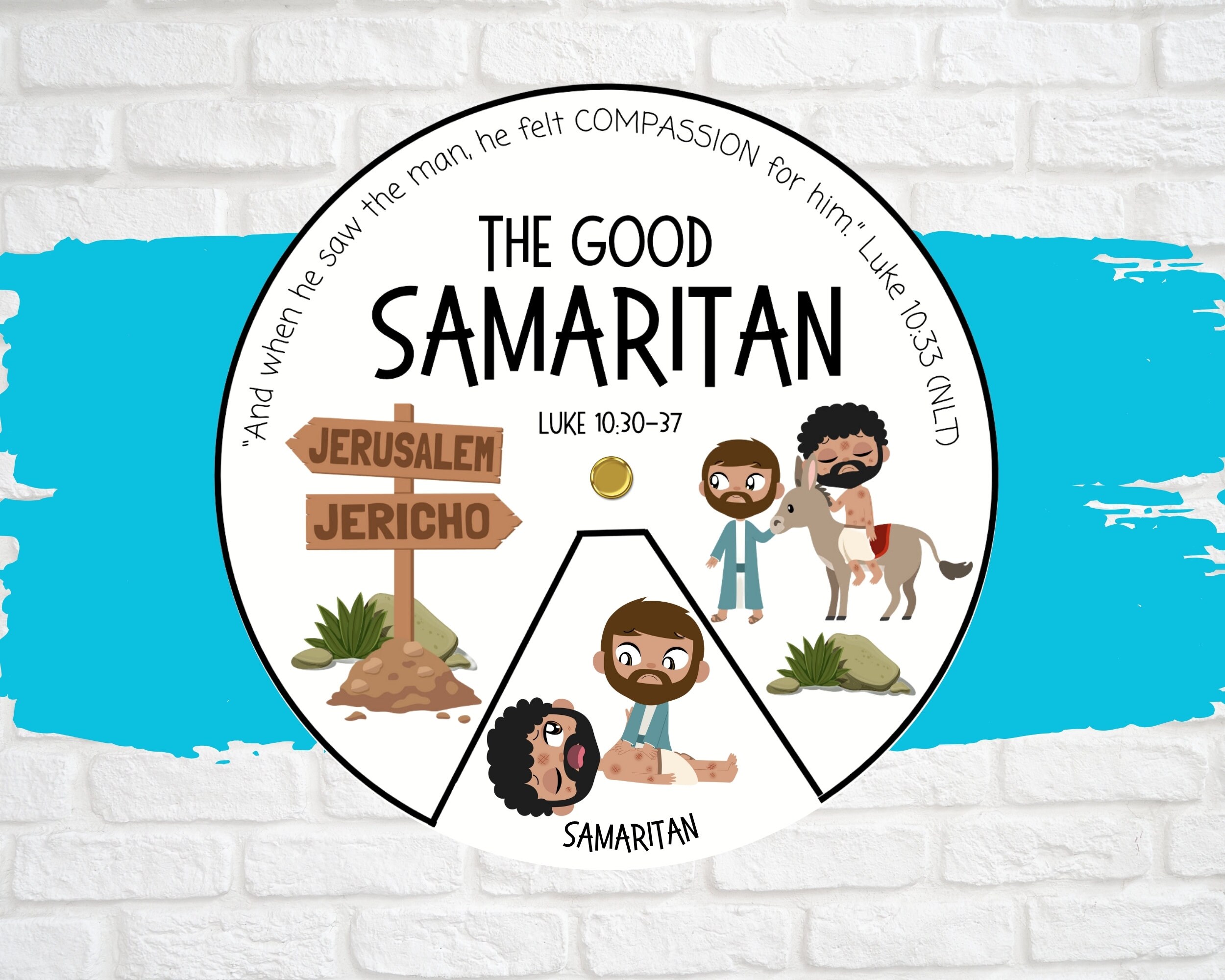 Kids Printable Good Samaritan Spinner Color Wheel, Sunday School ...