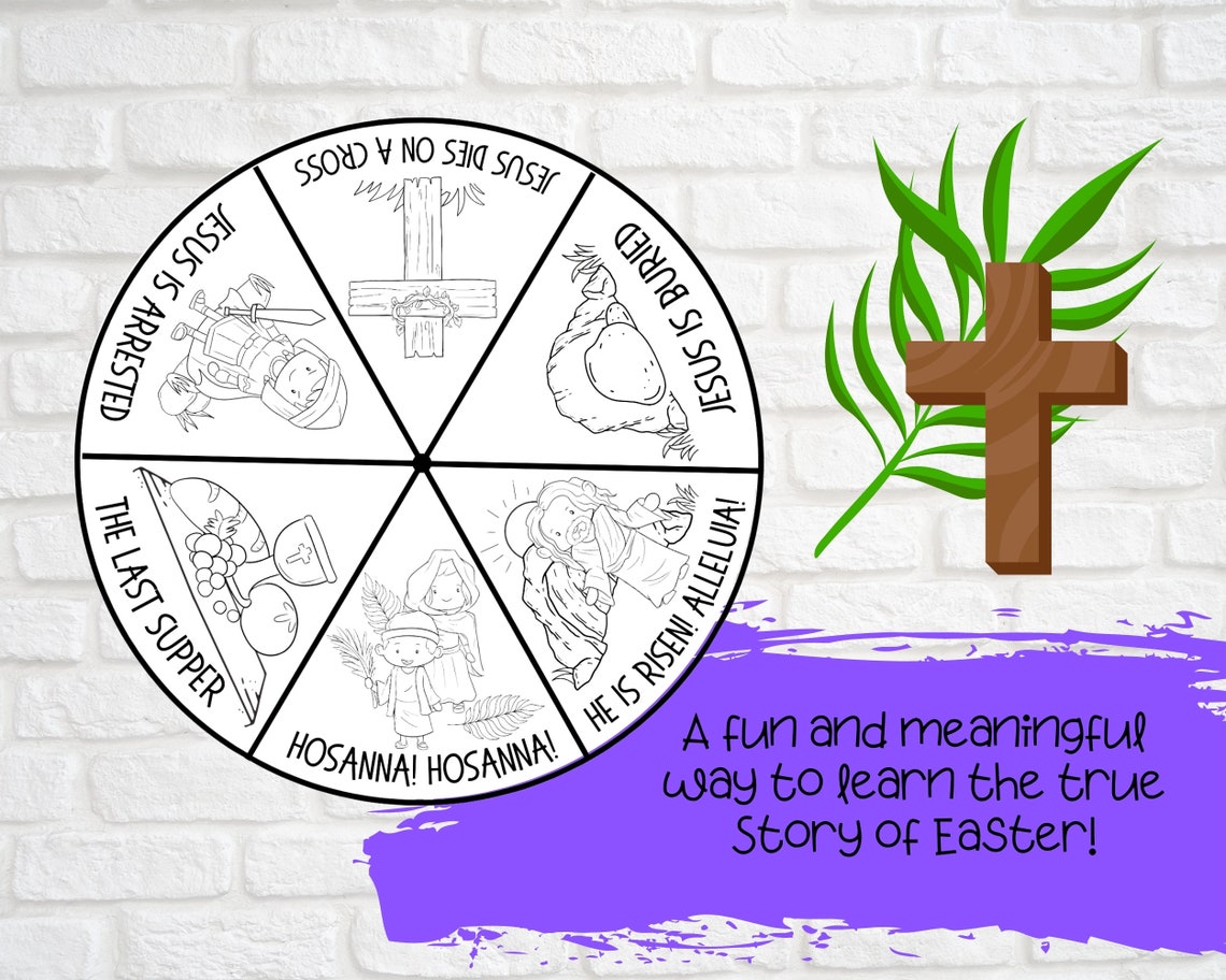 Easter Story Spinner Color Wheel, Sunday School Activity, Kids Church ...