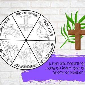 Easter Story Spinner Color Wheel, Sunday School Activity, Kids Church ...