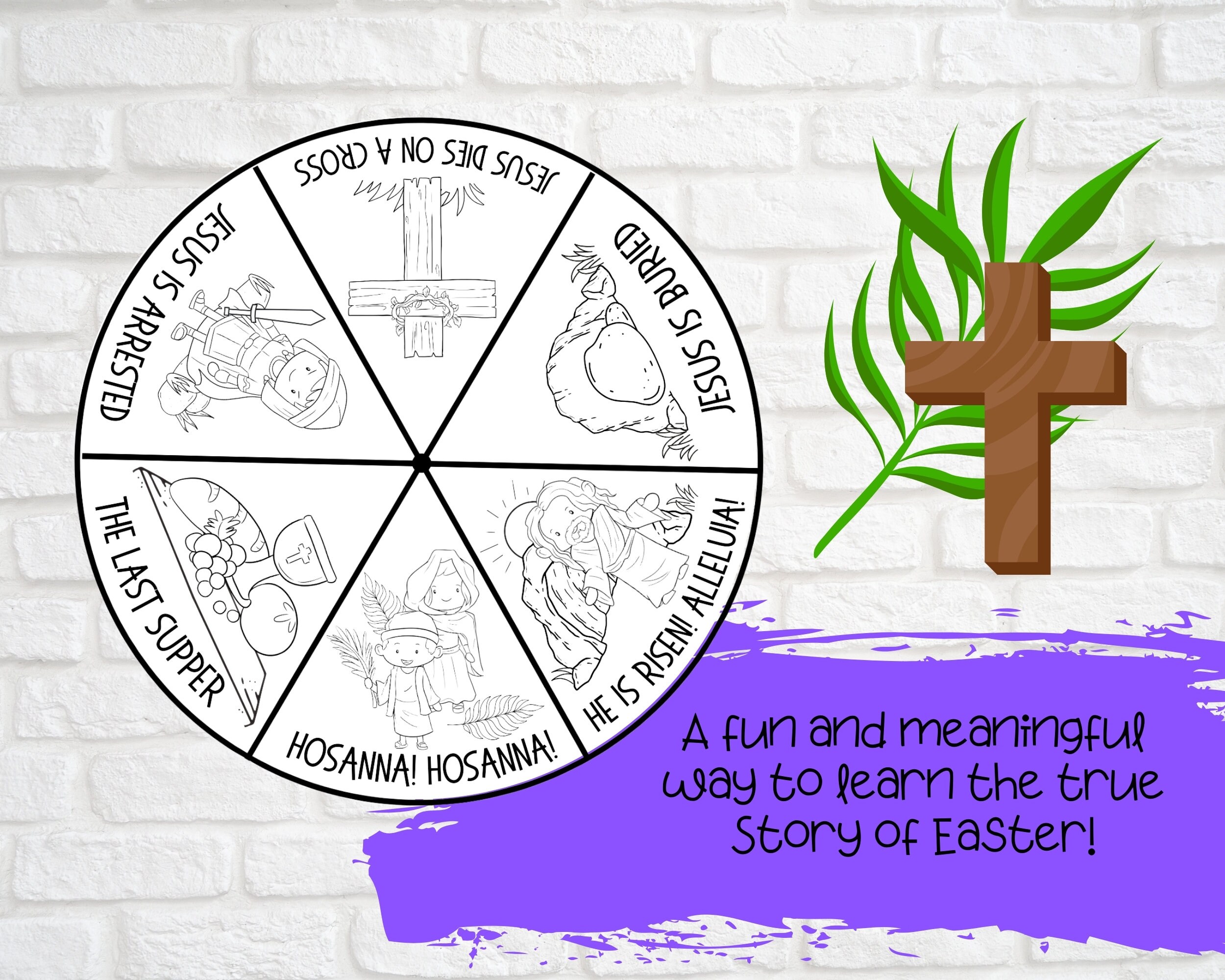 Easter Story Spinner Color Wheel, Sunday School Activity, Kids Church ...