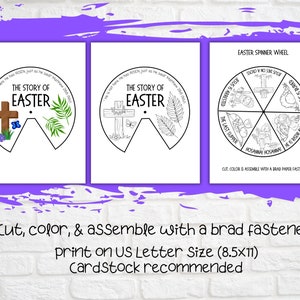 Easter Story Spinner Color Wheel, Sunday School Activity, Kids Church ...