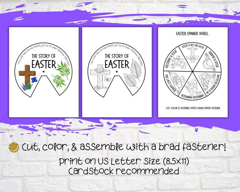 Easter Story Spinner Color Wheel, Sunday School Activity, Kids Church ...