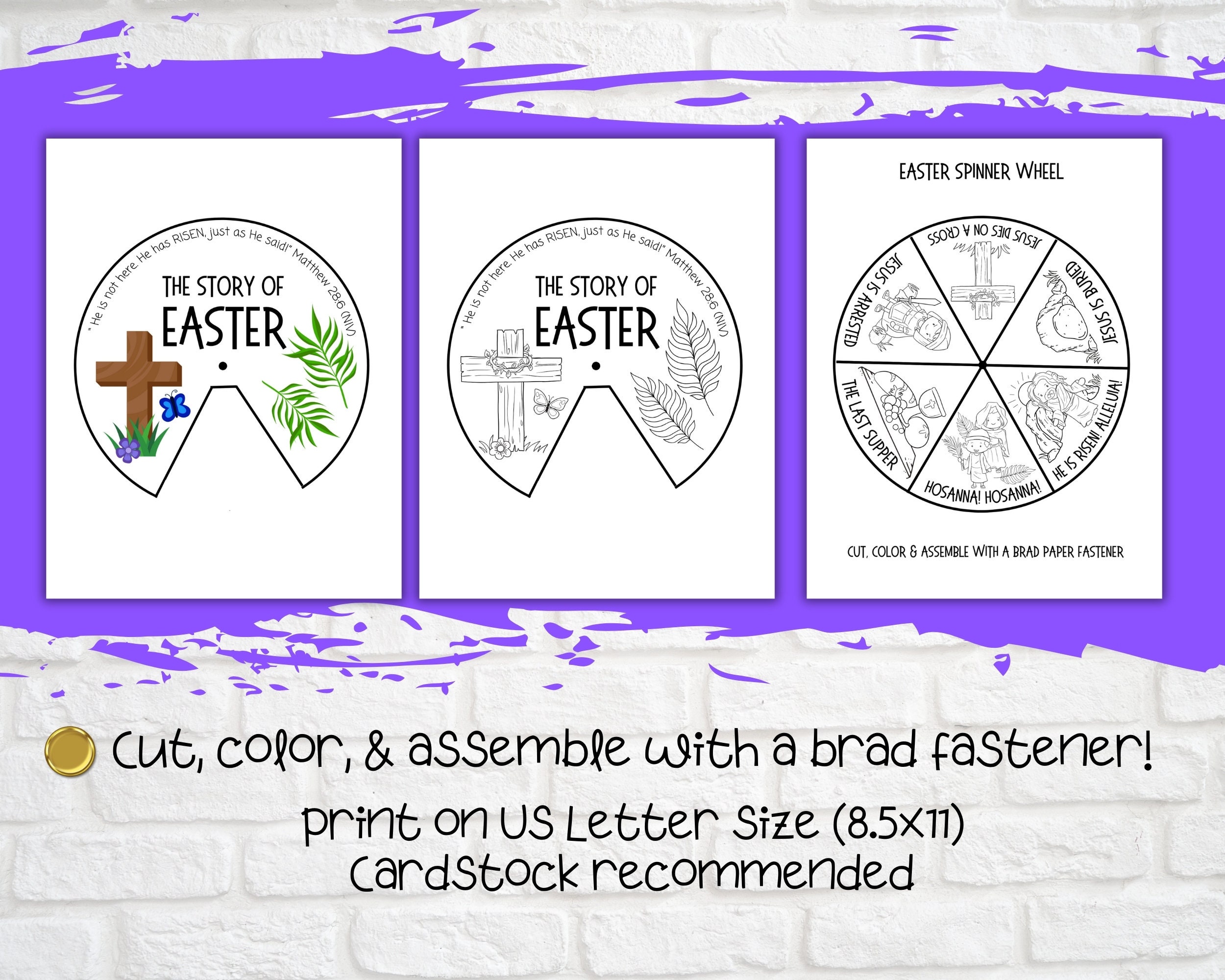 Easter Story Spinner Color Wheel, Sunday School Activity, Kids Church ...
