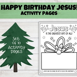 Happy Birthday Jesus Activity Pages, Set of 10 Fun Christmas Activities ...