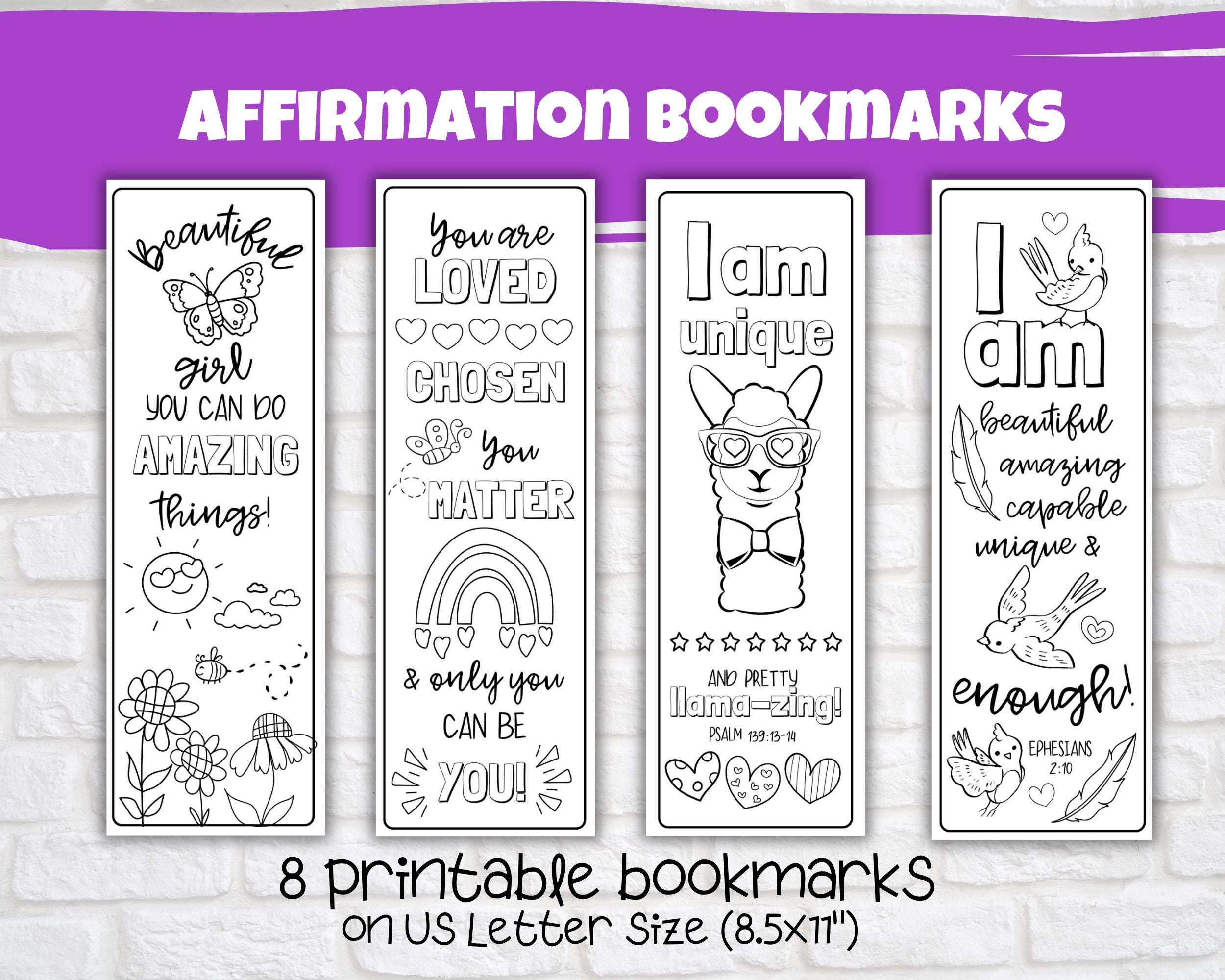 Affirmation Bible Verse Bookmarks, Kids Colouring, Printable Bookmarks ...