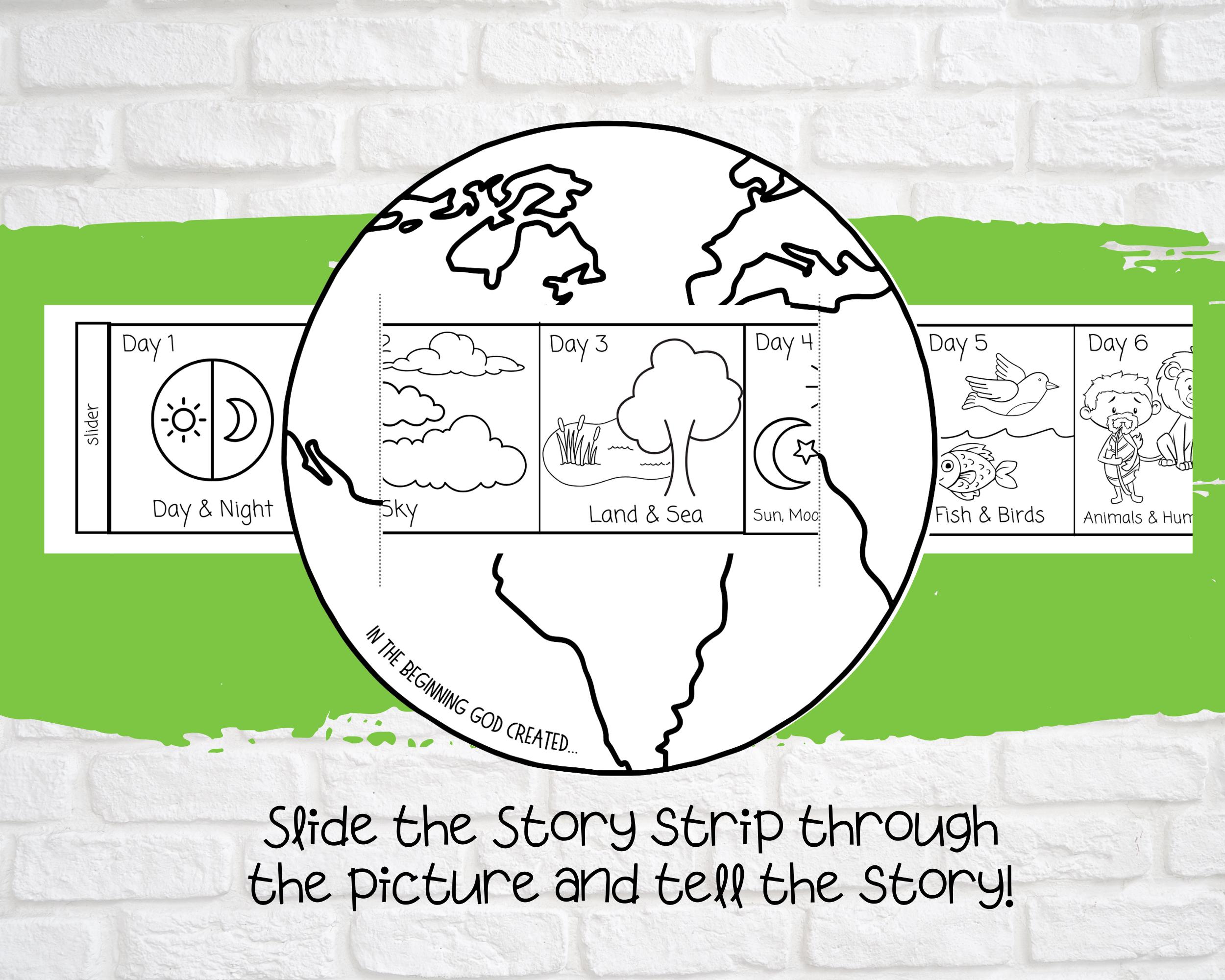 Story of Creation Story Strips, Sunday School Activity, Kids Church ...