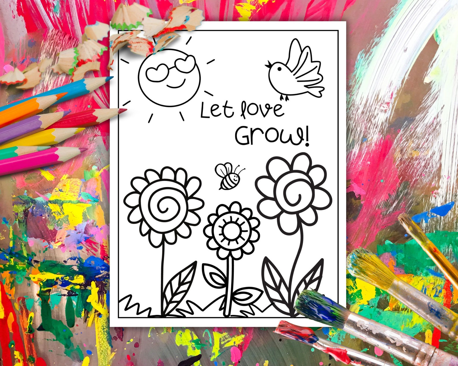 Sunflower Affirmation Colouring Pages, Kids Printable Colouring, Girls ...