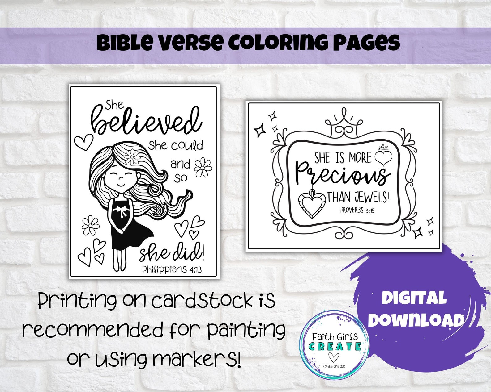 She Is...bible Verse Colouring Pages, Affirmation, Girls Colouring ...