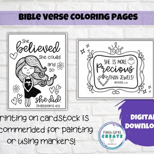 She Is...bible Verse Colouring Pages, Affirmation, Girls Colouring ...