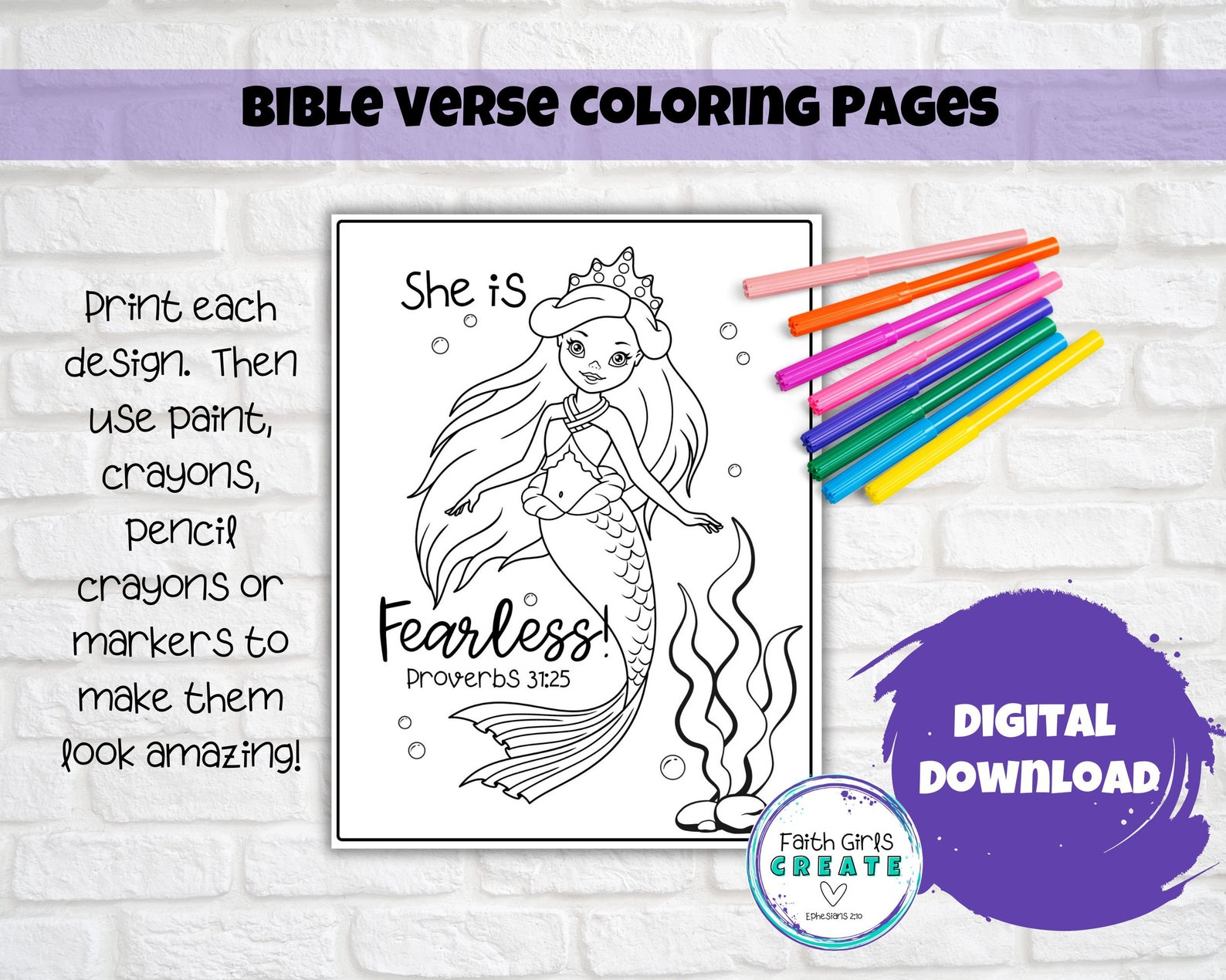 She Is...bible Verse Colouring Pages, Affirmation, Girls Colouring ...